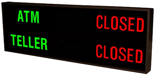ATM | OPEN | CLOSED | TELLER | OPEN | CLOSED LED Sign PHX1442GGRGGR-300 ...