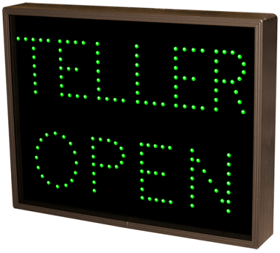 TELLER | OPEN | CLOSED LED Sign TCL1418GGR-248 (120-277 VAC) (5103 ...